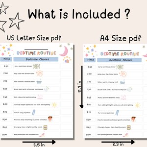 Bedtime Routine Chart Printable, Bedtime Visual Schedule, Nighttime ...