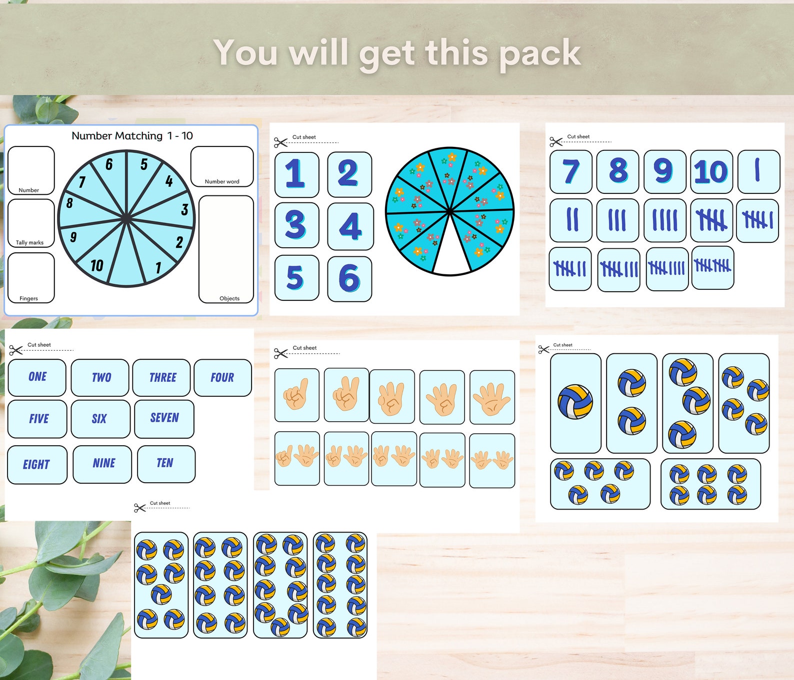 Montessori Numbers Matching Activity for Toddlers, Montessori Busy Book ...