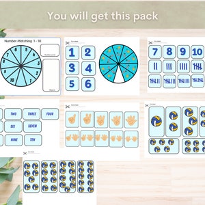 Montessori Numbers Matching Activity for Toddlers, Montessori Busy Book ...