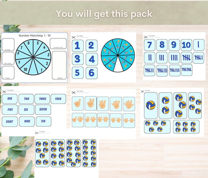 Montessori Numbers Matching Activity for Toddlers, Montessori Busy Book ...