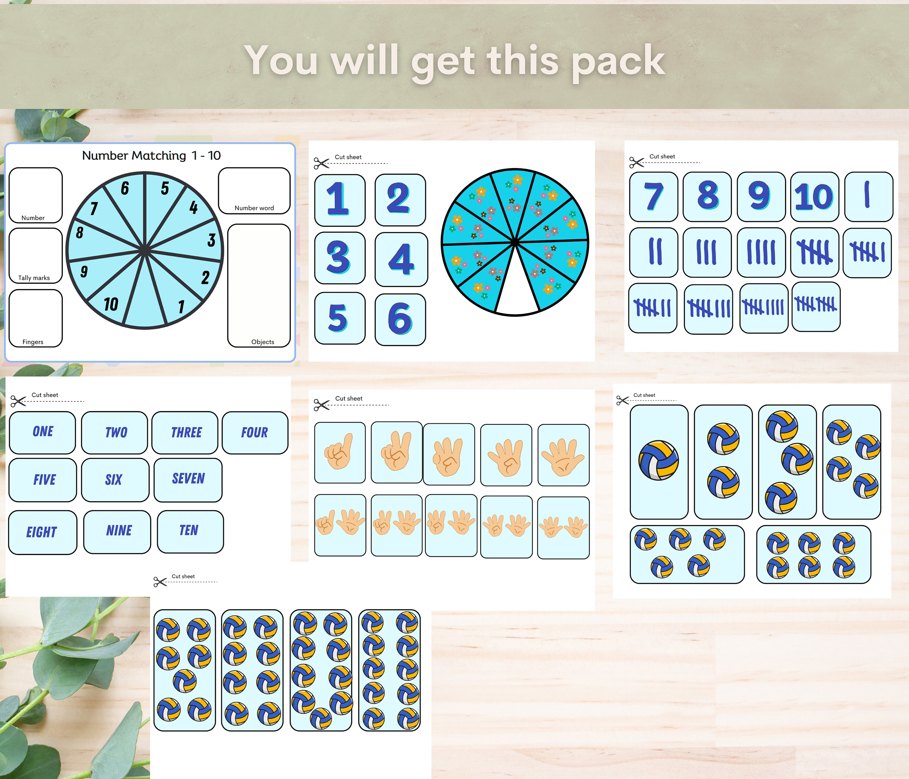 Montessori Numbers Matching Activity for Toddlers, Montessori Busy Book ...