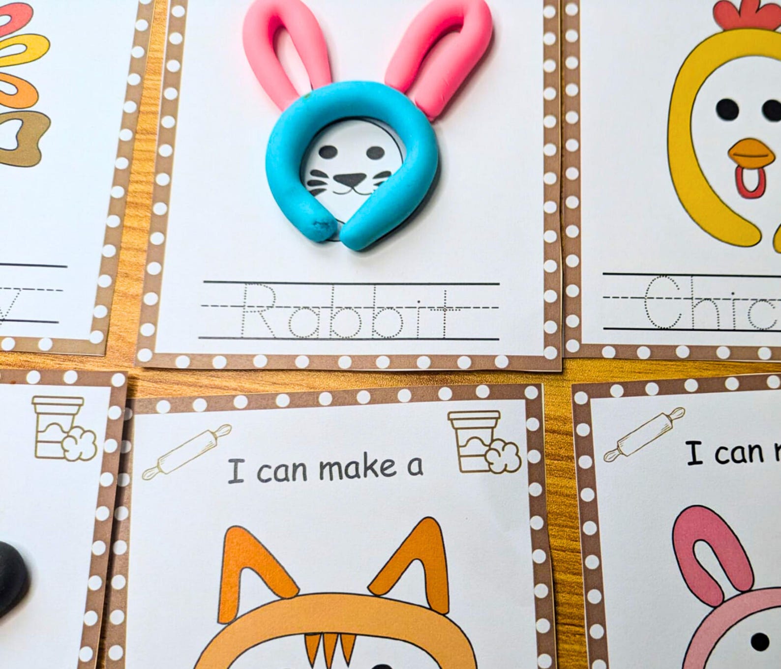 Farm Animals Playdough Mats Printable, Homeschool Montessori Visuals ...