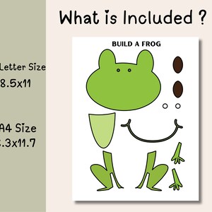 Frog Craft for Kids, Cut and Paste Activity Toddler, Fine Motor Skills ...