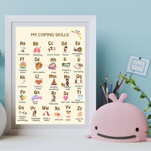 Coping Skills Alphabet, Printable Coping Skills Poster for Kids, Calm ...