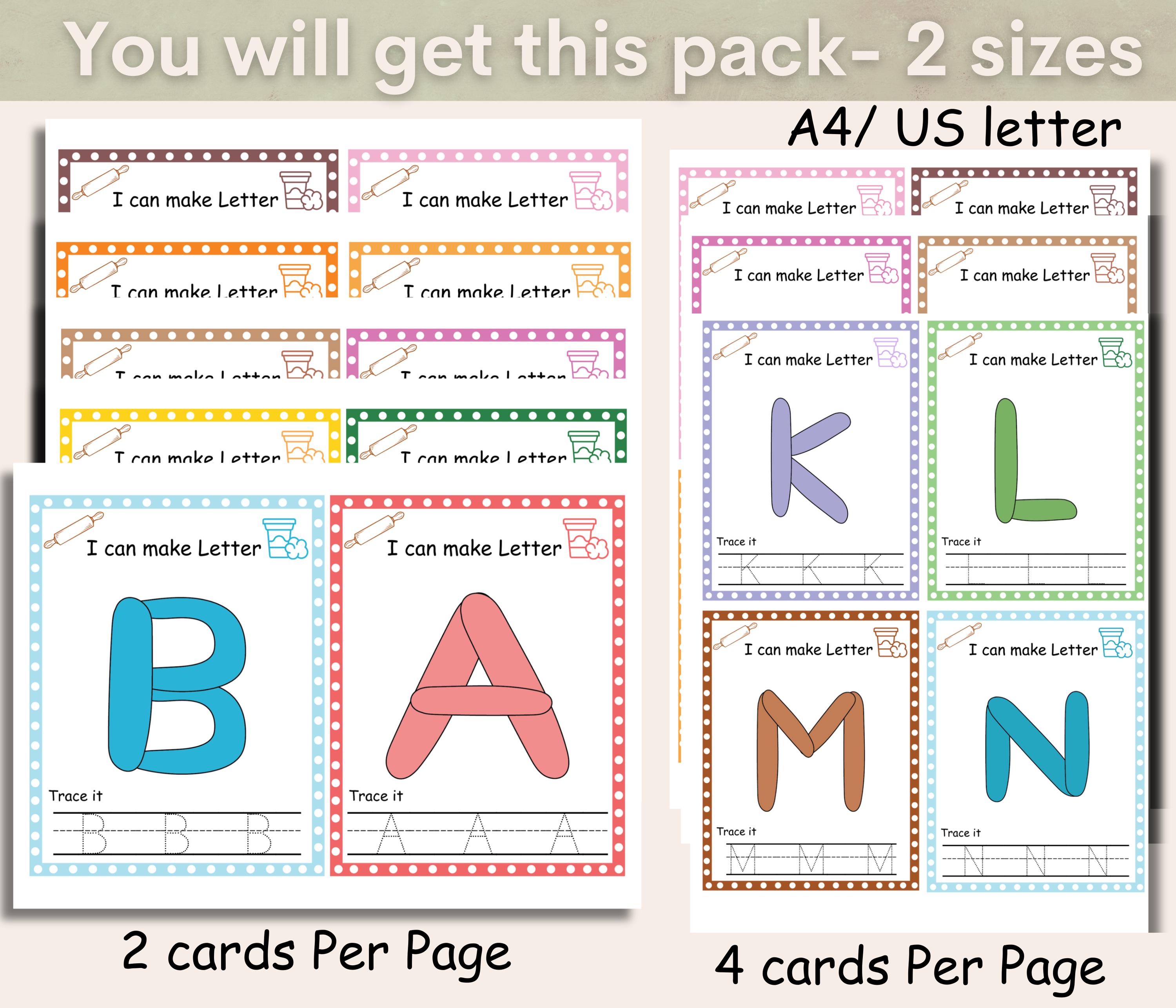 Alphabet Play Dough Mat Printables, Montessori Letters Recognition, ABC ...