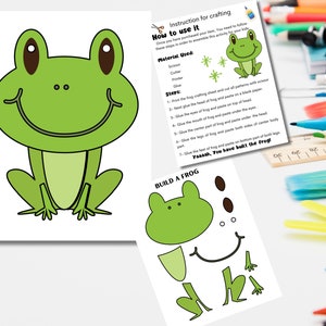 Frog Craft for Kids, Cut and Paste Activity Toddler, Fine Motor Skills ...