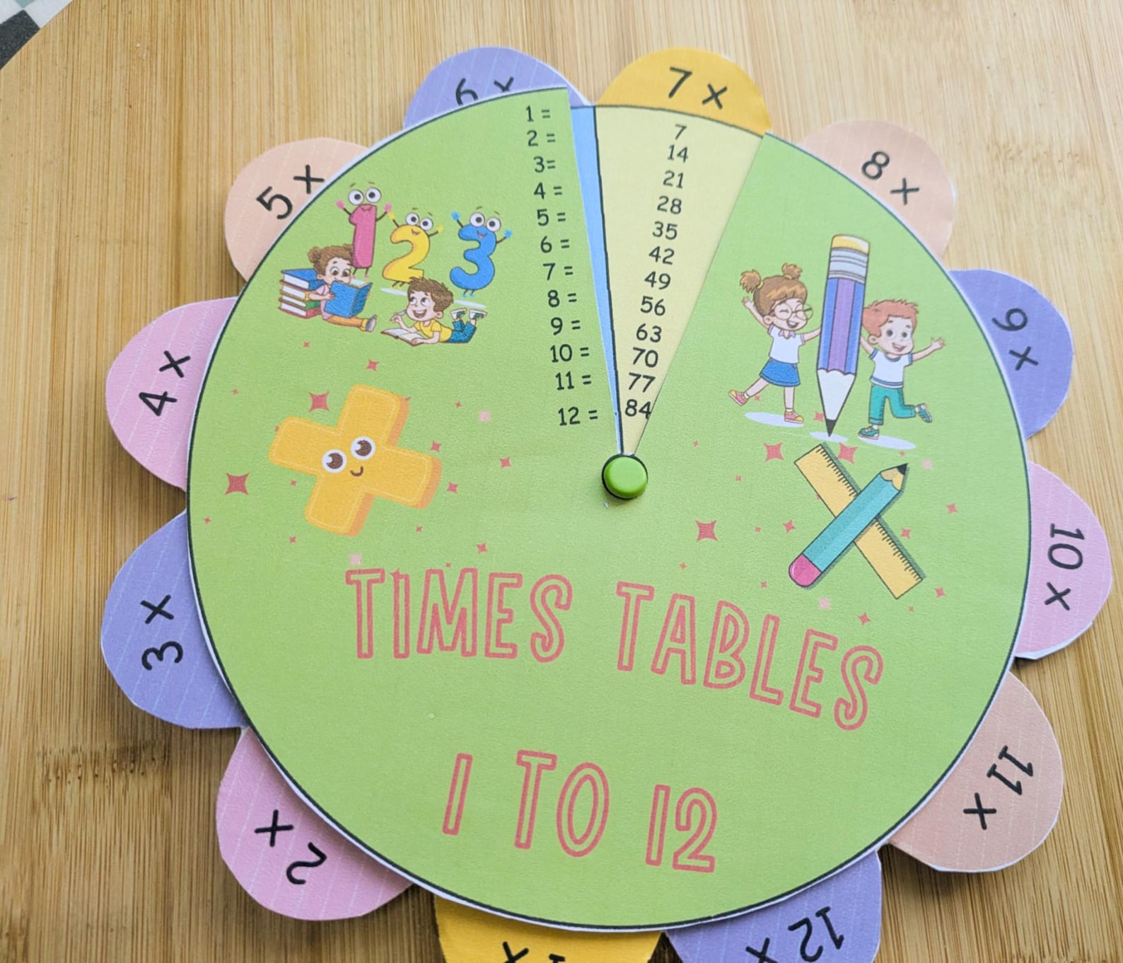 Multiplication Flower Wheel 1-12, Times Tables Flower, Times Tables ...