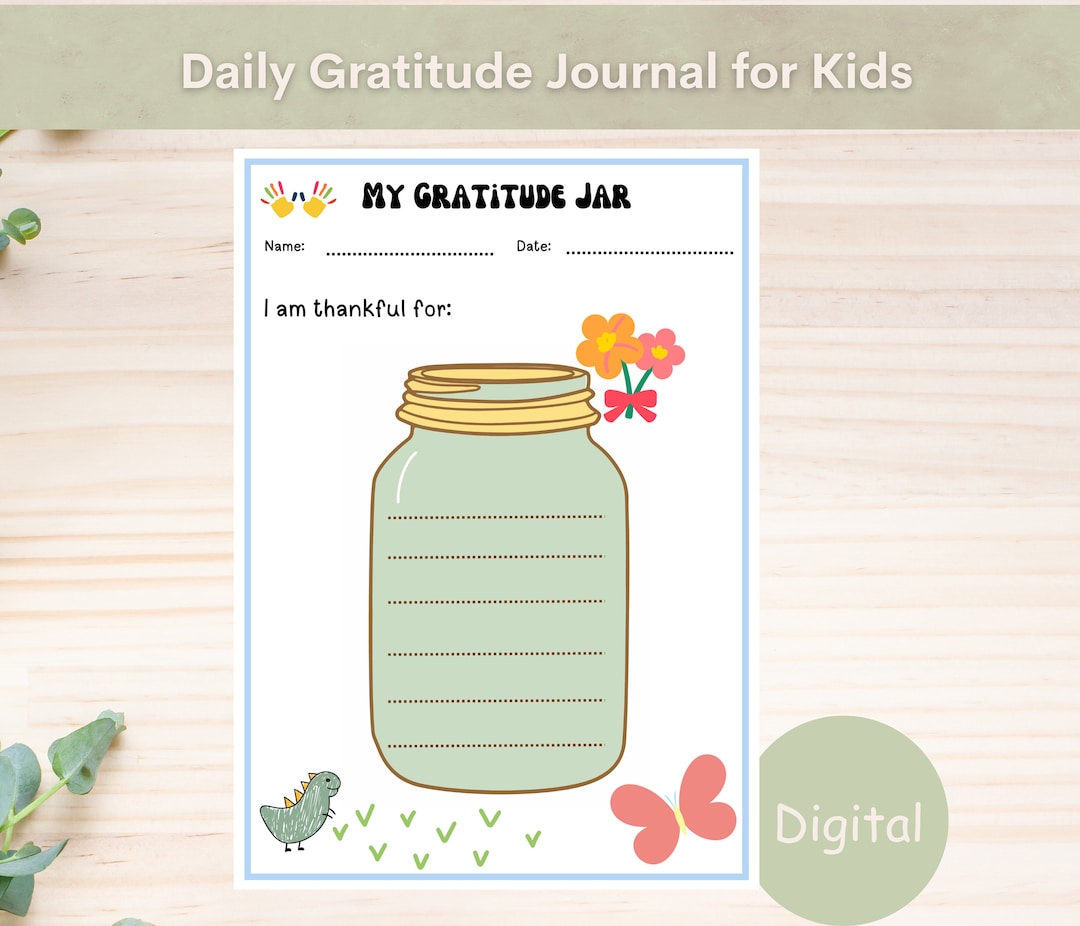 Gratitude Jar Printable for Kids, Gratitude Jar Template, Mindfulness ...