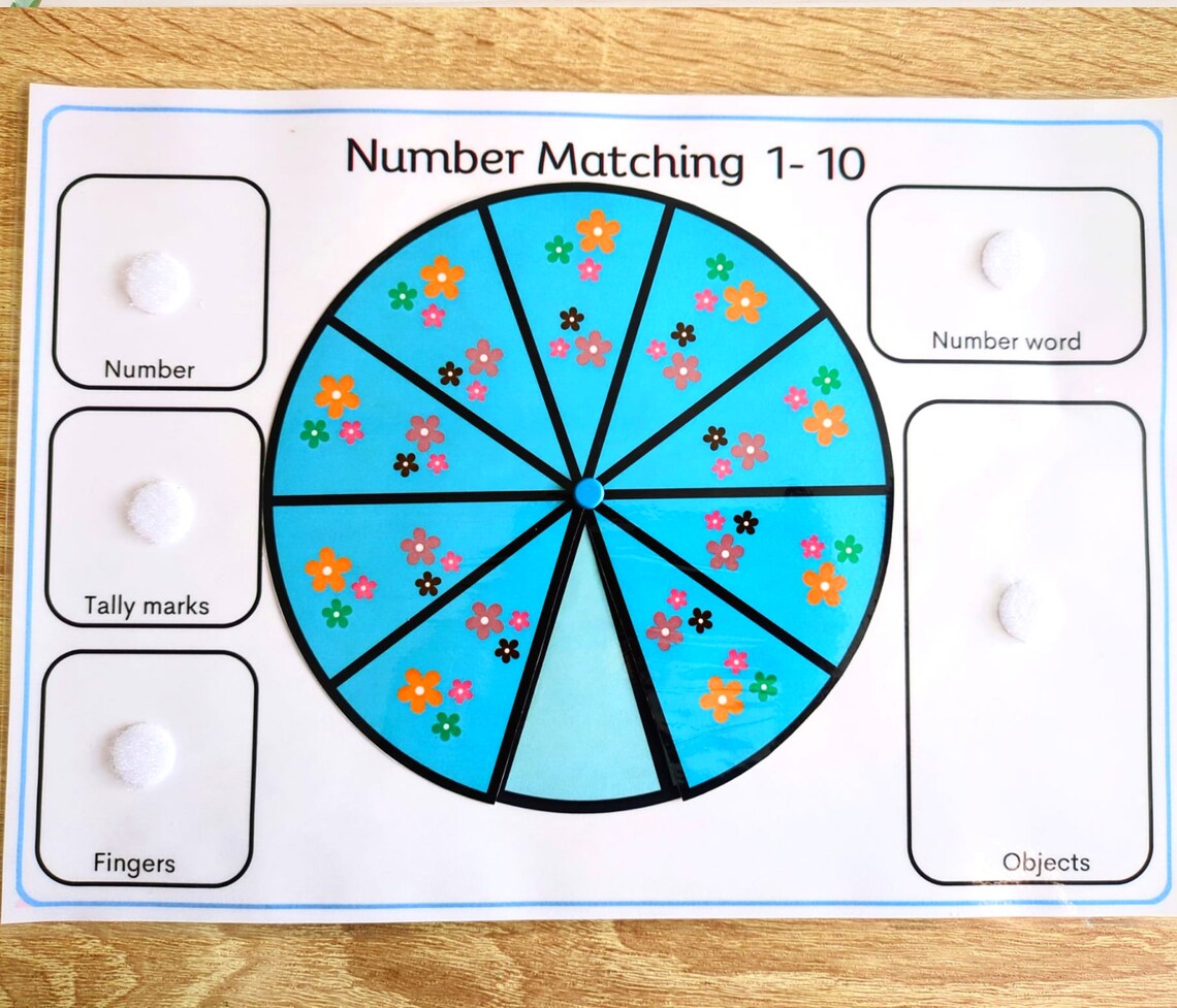 Montessori Numbers Matching Activity for Toddlers, Montessori Busy Book ...