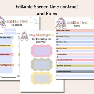 Screen Time Checklist for Kids, Screen Time Contract Toddler, Screen ...