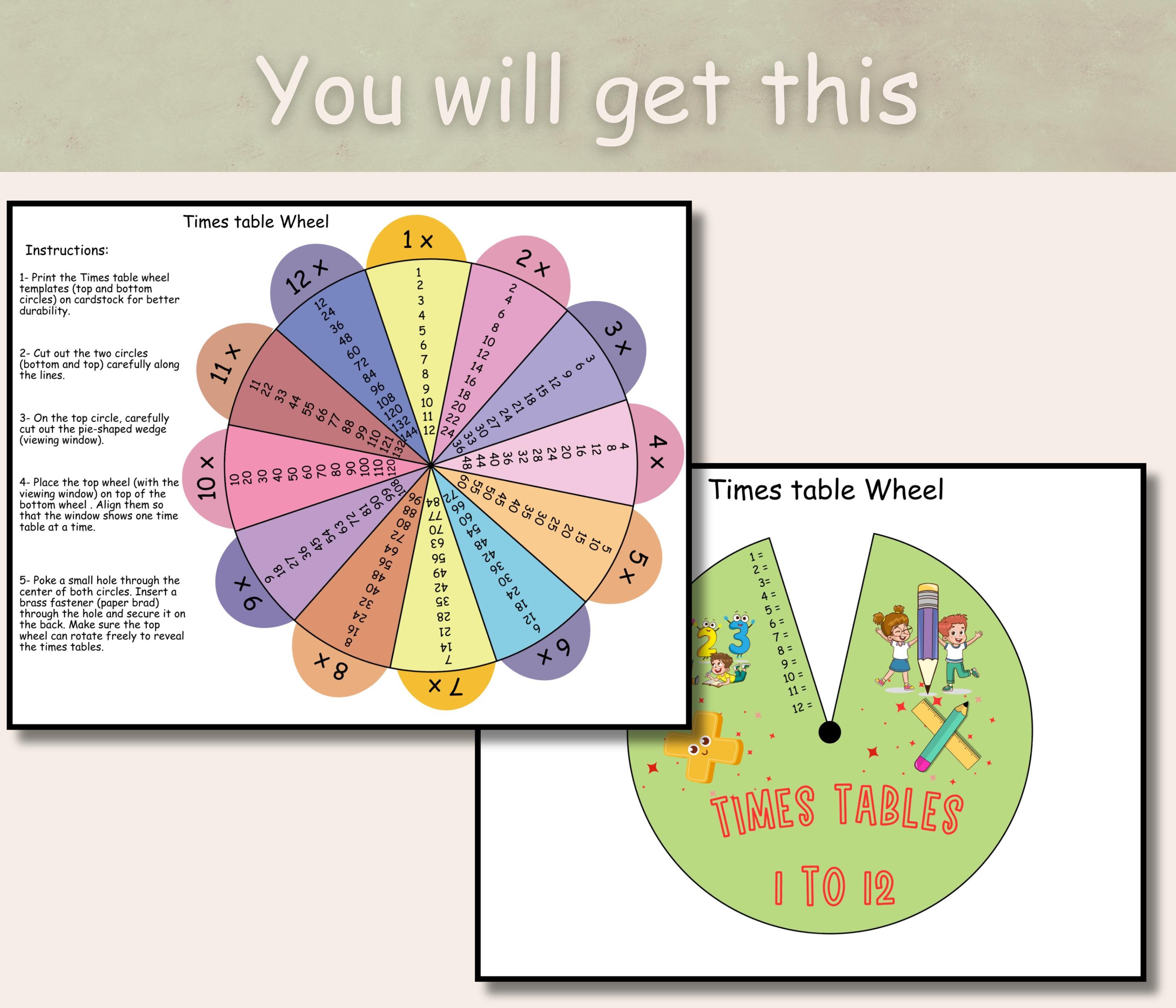 Multiplication Flower Wheel 1-12, Times Tables Flower, Times Tables ...