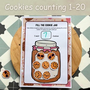Cookies Number Matching Game Printable | Preschool Counting Activity ...