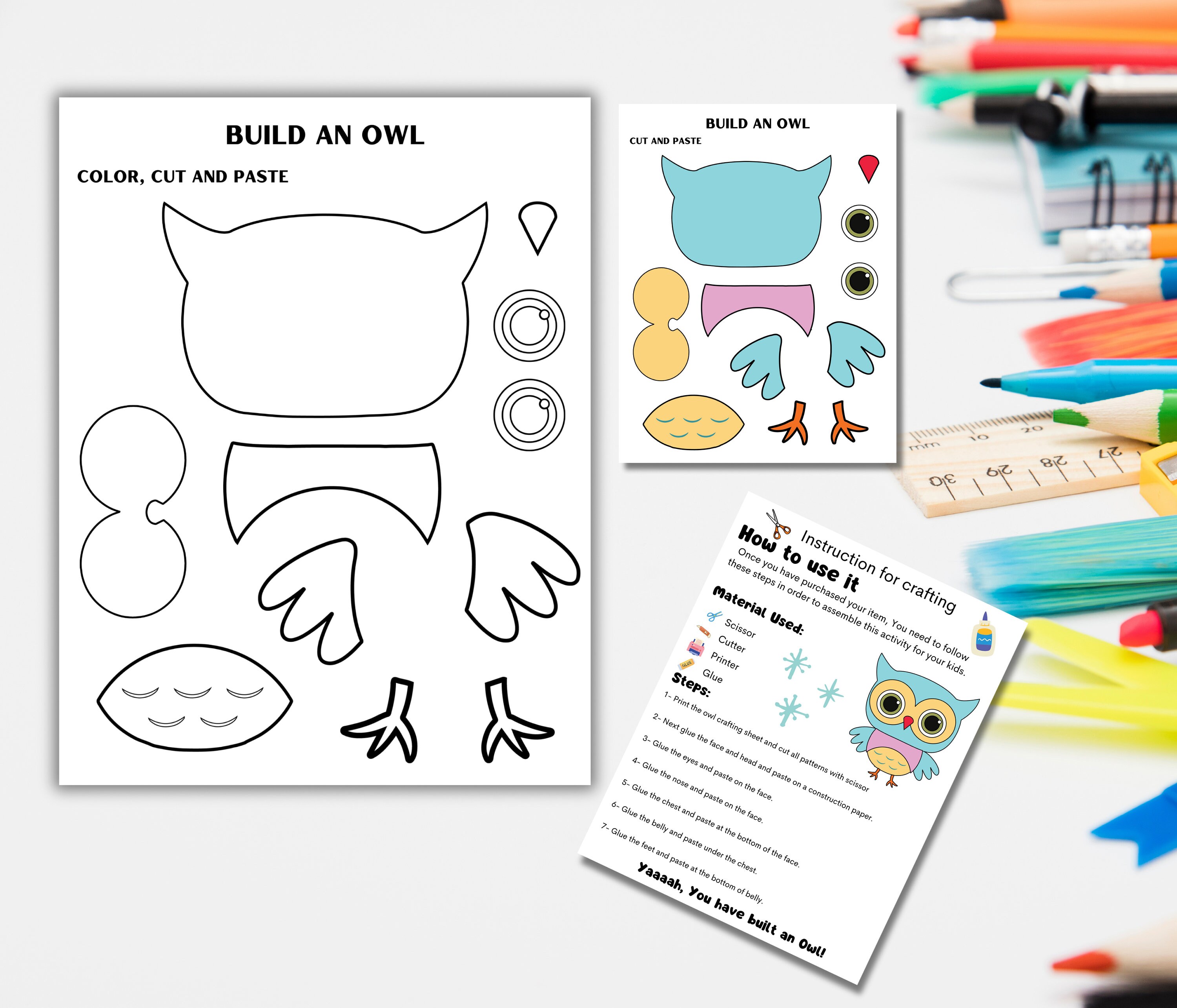 Cut and Paste Activity, Scissor Skills Exercises, Printable Scissor ...