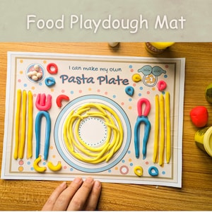 Play Dough Mat Food, Homeschool Montessori Playdough Activity, Toddler ...