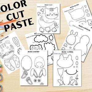 Cut and Paste Activity, Scissor Skills Exercises, Printable Scissor ...