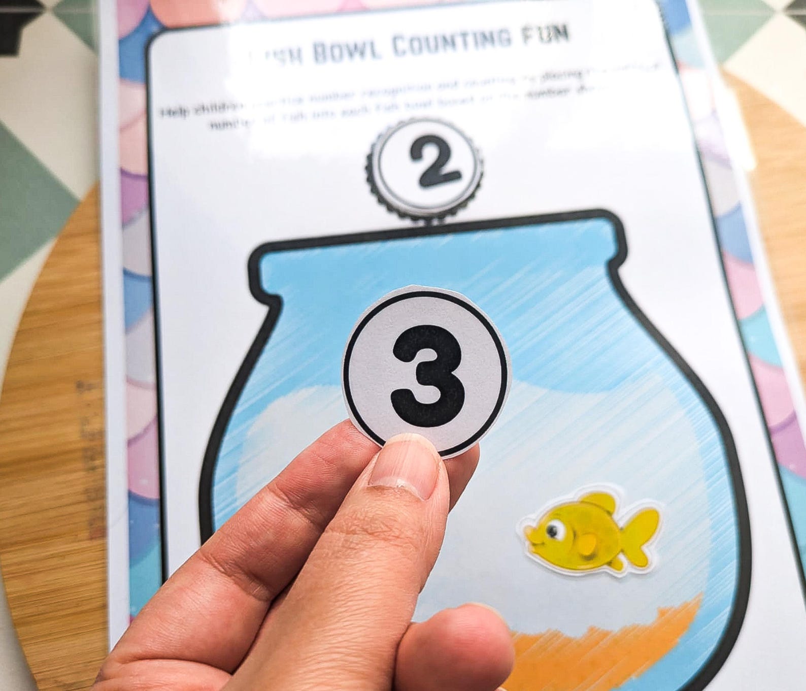 Fish Bowl Number Matching Game Printable, Preschool Math Center ...