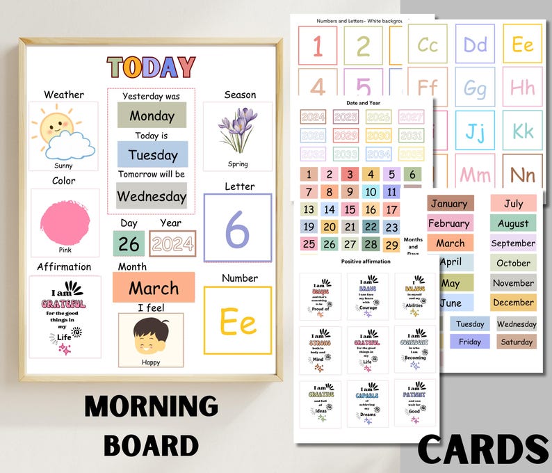 Morning Board Circle Time Homeschool, Preschool Circle Time Board ...