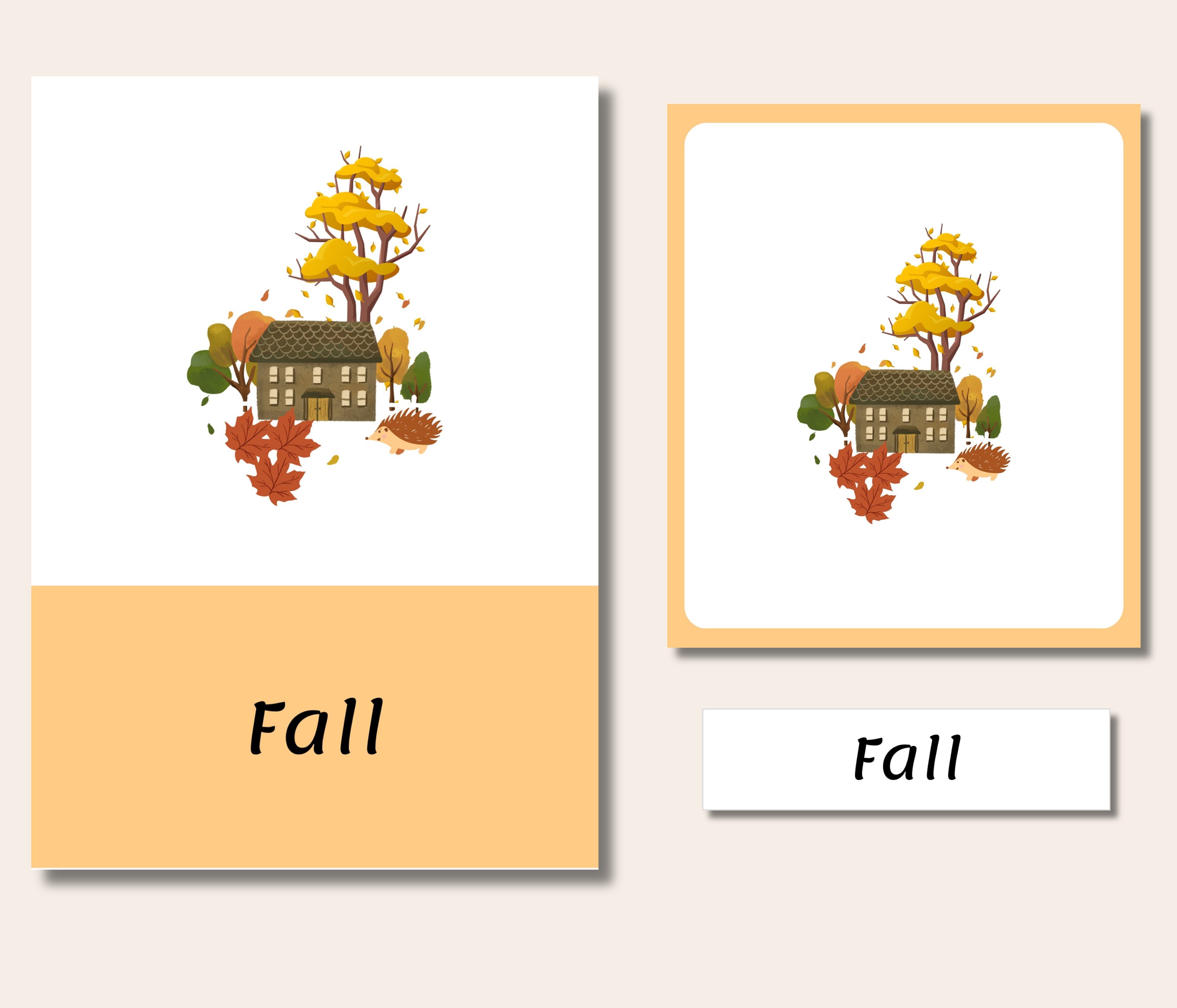 Four Seasons Flashcards for Kids, Printable Montessori Cards, Visual ...