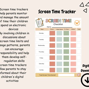 Screen Time Checklist for Kids, Screen Time Tokens, Screen Time ...