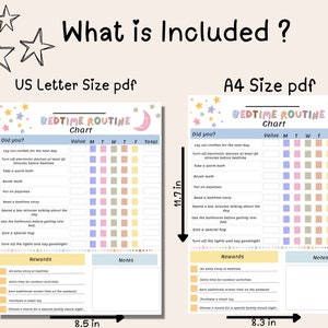 Bedtime Routine Checklist for Kids, Nighttime Routine Chart, Chore ...