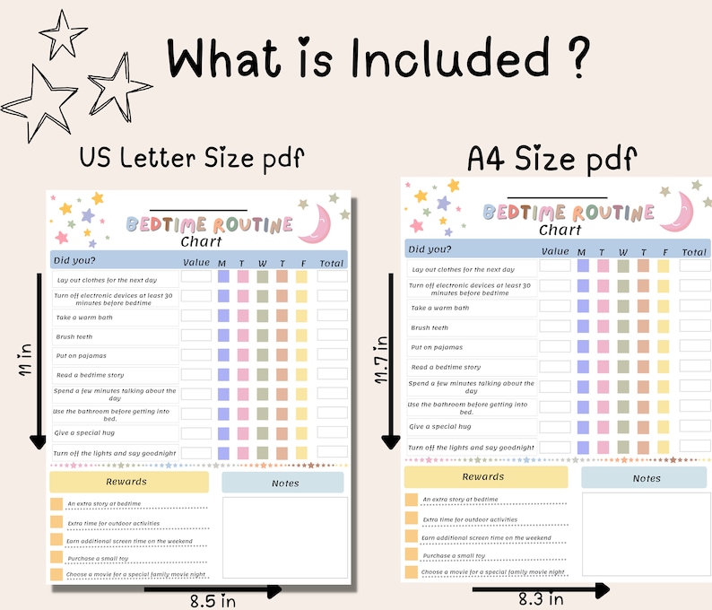 Bedtime Routine Checklist, Editable Bedtime Routine Chart, Nighttime Routine Chart, Bedtime ...