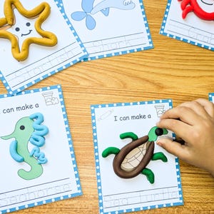Ocean Animals Playdough Mats Printable, Montessori Learning Material ...