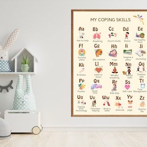 Coping Skills Alphabet, Printable Coping Skills Poster for Kids, Calm ...
