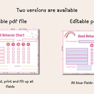 Behavior Chart for Kids, Editable Behavior Chart for Kids, Printable ...
