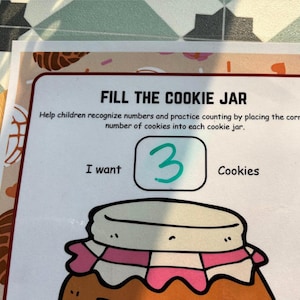 Cookies Number Matching Game Printable | Preschool Counting Activity ...