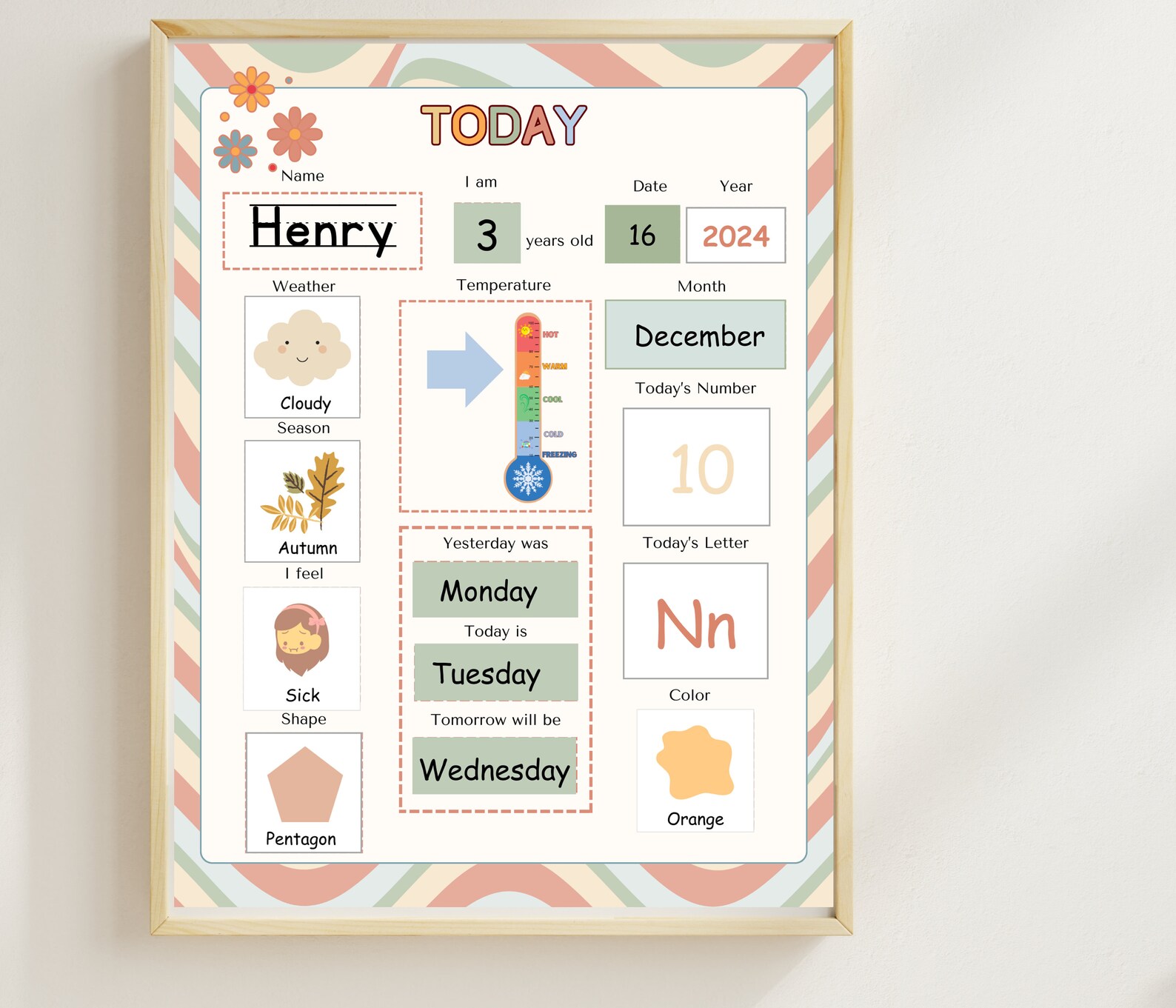 Morning Board Printable for Kids, Editable Morning Board for Toddler ...