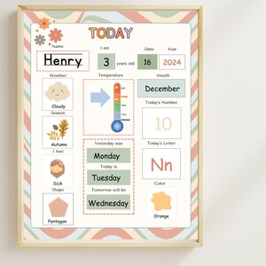 Morning Board Printable for Kids, Editable Morning Board for Toddler ...