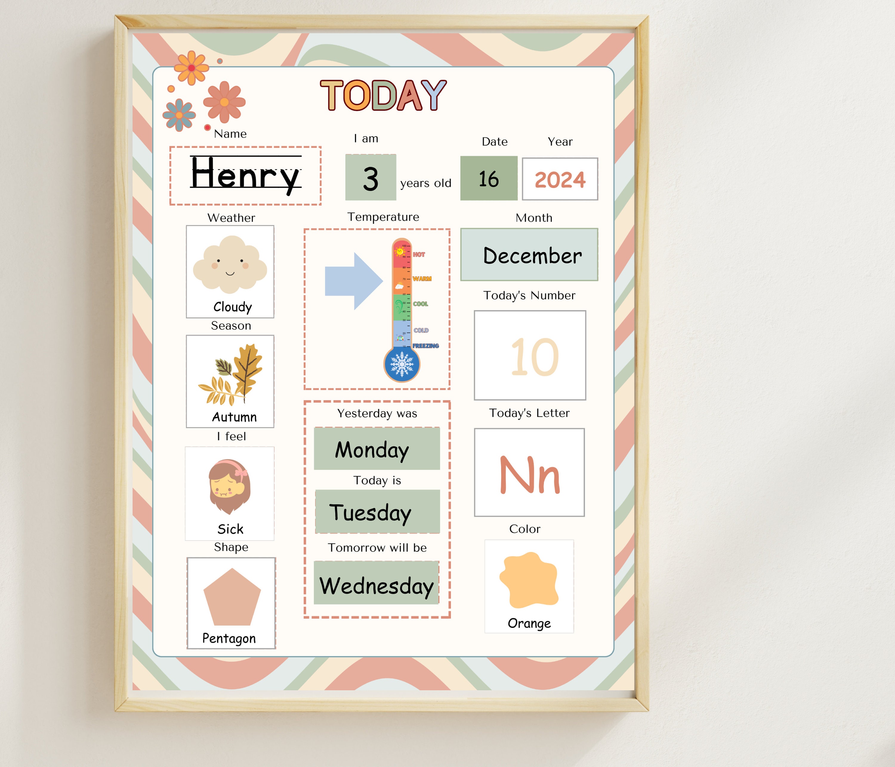 Morning Board Printable for Kids, Editable Morning Board for Toddler ...
