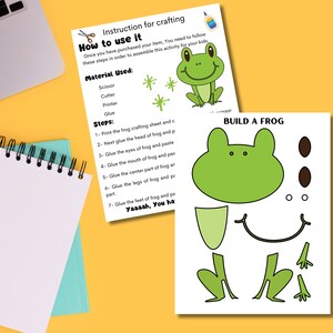 Frog Craft for Kids, Cut and Paste Activity Toddler, Fine Motor Skills ...