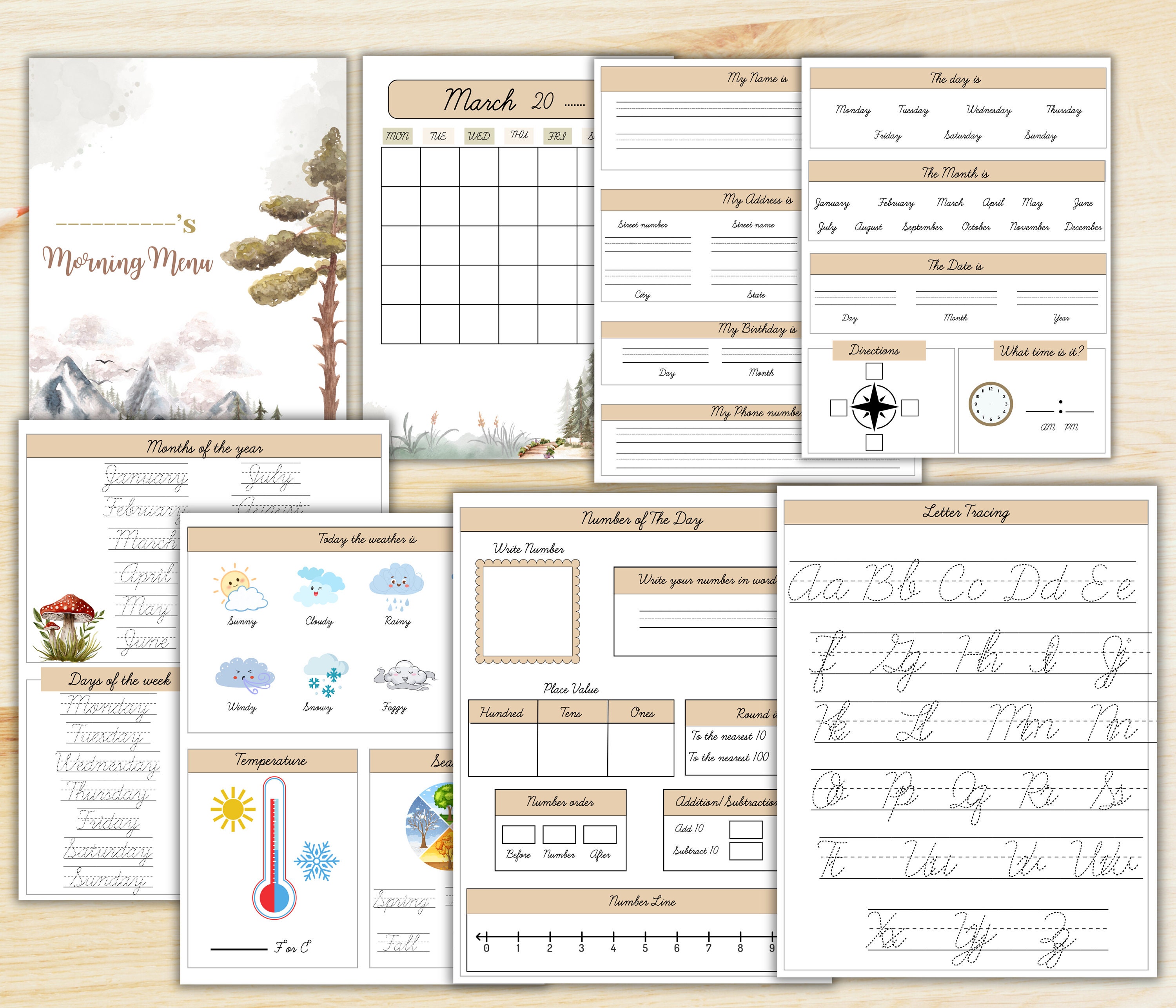 My Morning Menu Cursive, Morning Menu Daily Worksheet, Morning Menu ...
