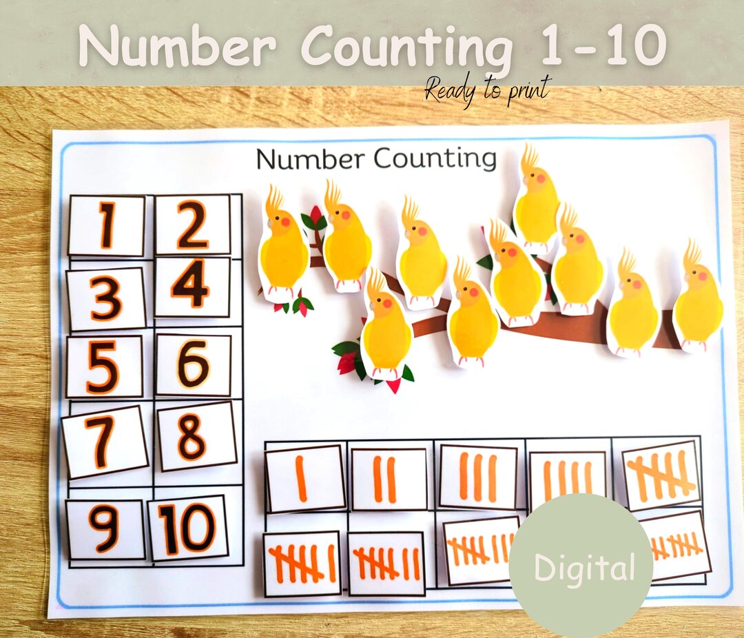 Montessori Counting 1 to 10 Activity for Toddlers, Preschool Busy Book ...
