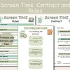 Screen Time Contract for Kids, Printable Screen Time Rules, Editable ...