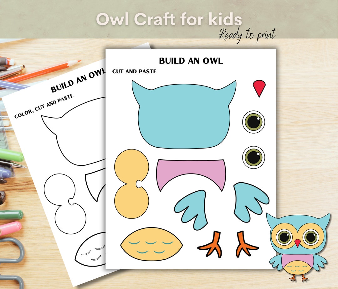 Cut and Paste Owl Craft Toddler Activities Printable Preschool Learning ...