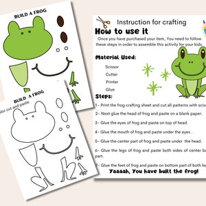 Frog Craft for Kids, Cut and Paste Activity Toddler, Fine Motor Skills ...