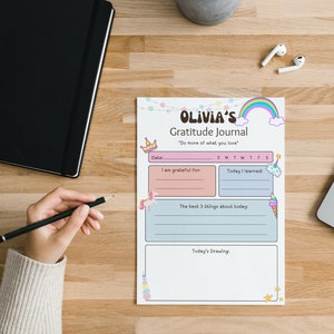 Gratitude Journal Printable for Kids Kids Mindfulness - Etsy