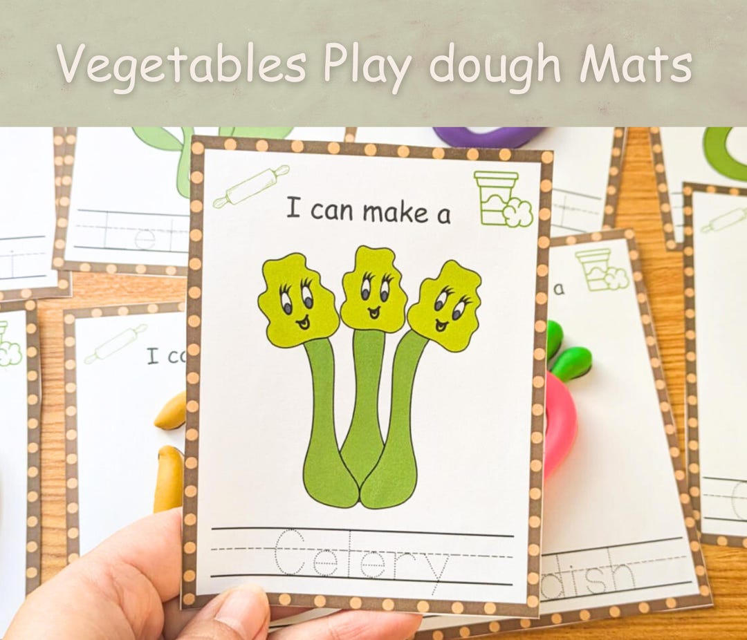 Vegetables Play Dough Mats Printable, Homeschool Montessori Visual ...