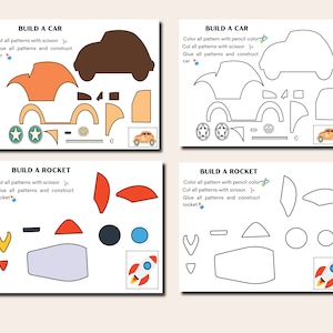 Cut and Glue, Preschool Cutting Practice, Scissor Skills Exercises ...