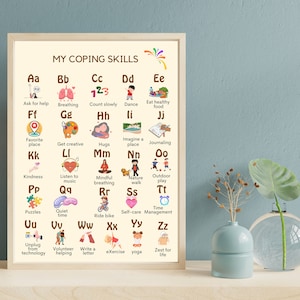 Coping Skills Alphabet, Printable Coping Skills Poster for Kids, Calm ...