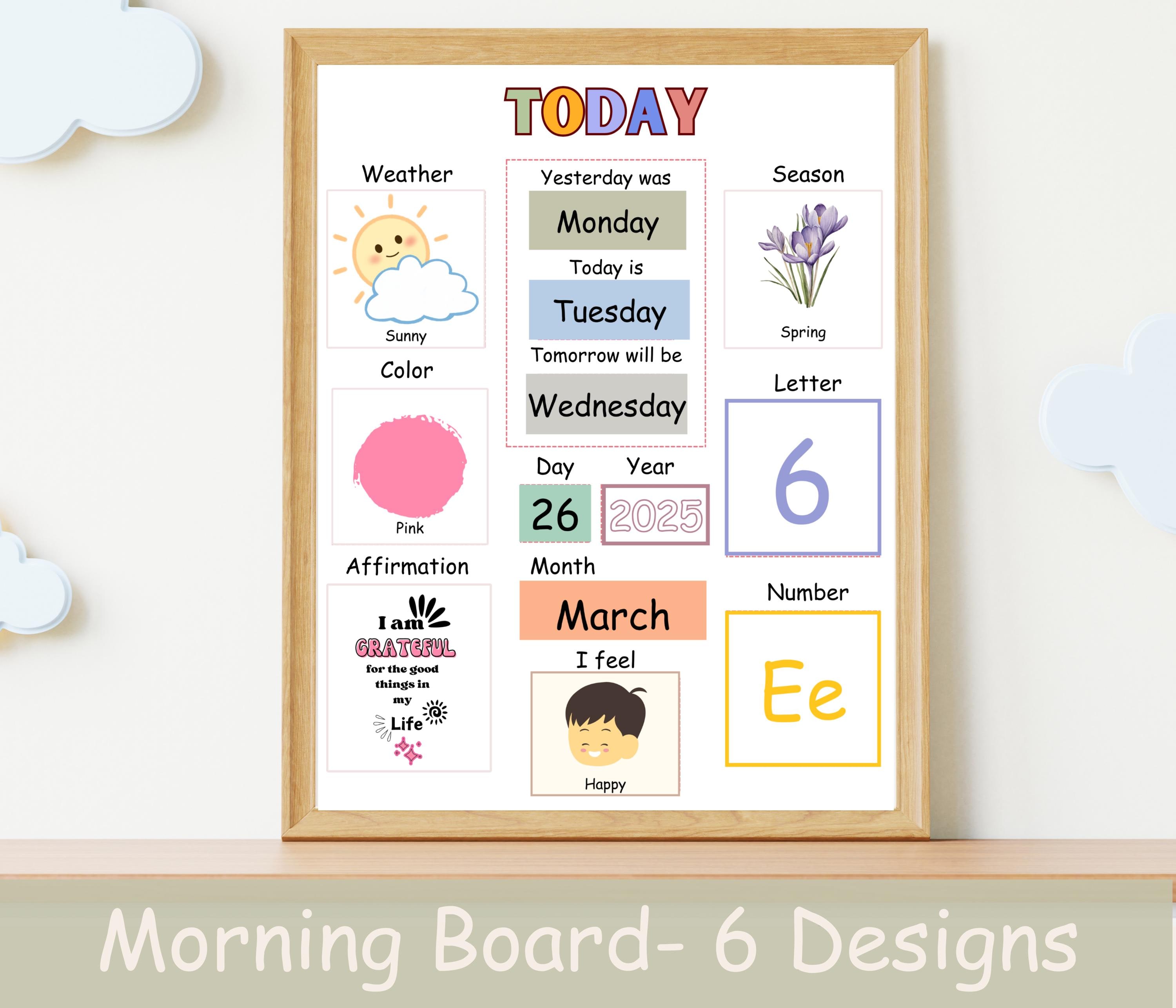 Morning Board Circle Time Homeschool, Preschool Circle Time Board ...