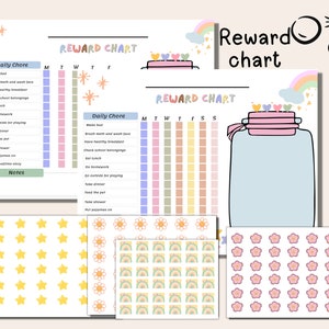 Reward Chart for Kids, Printable Classroom Reward Tokens, Reward Jar ...