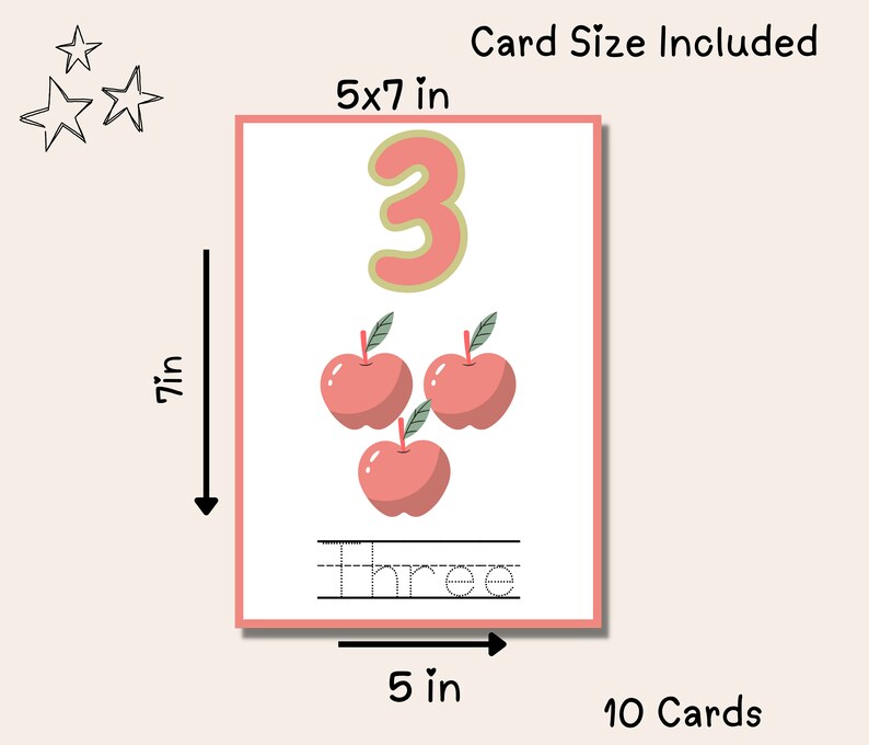 Number Flash Cards, Preschool Counting Flash Cards, Number Cards 1-10 ...