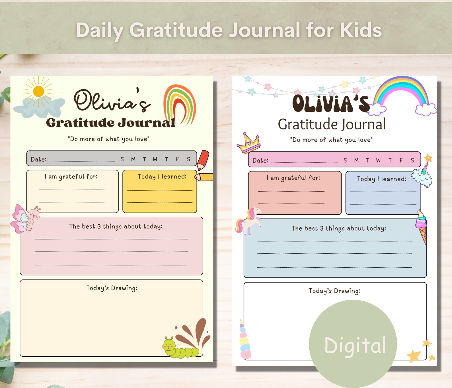 Gratitude Journal Printable for Kids Kids Mindfulness - Etsy