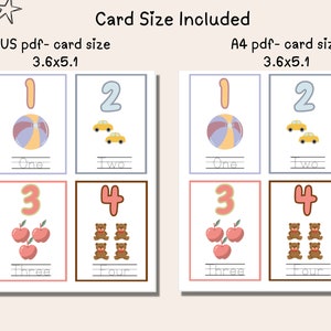 Number Flash Cards, Preschool Counting Flash Cards, Number Cards 1-10 ...