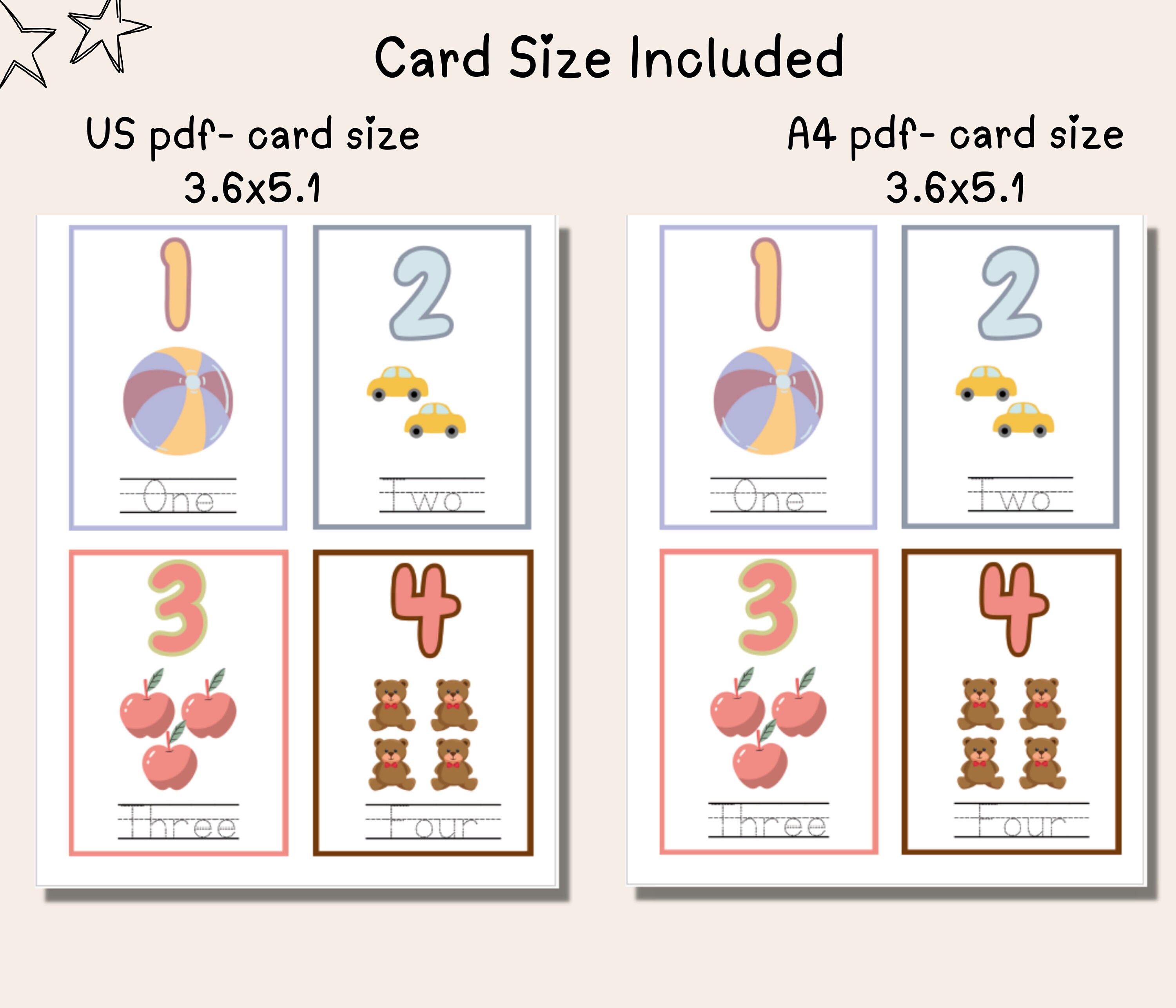 Number Flash Cards, Preschool Counting Flash Cards, Number Cards 1-10 ...