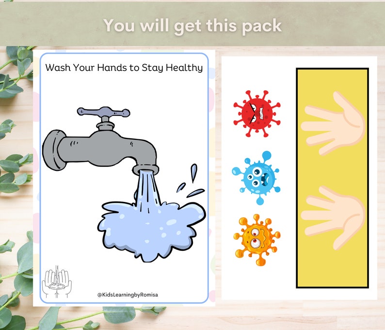 Wash Your Hands Printable Activity for Toddler, Preschool Homeschool ...