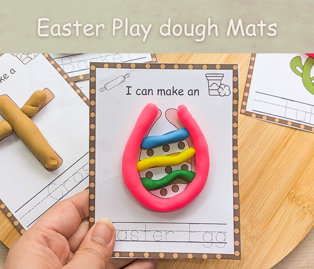Easter Play Dough Mats Printable, Preschool Kindergarten Pre-k Play-doh ...